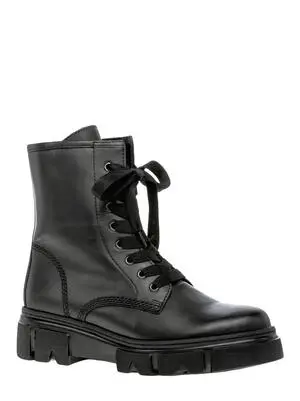 Gabor Lace-up Leather Boots - Black
