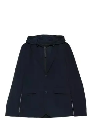 ALPHATAURI Hooded Notched Lapel Blazer - Blue