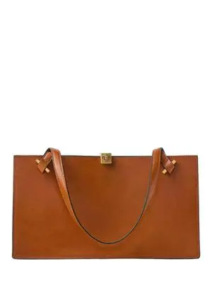 Versace Severine Leather Tote Bag Brown