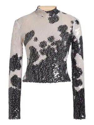 Brandon Maxwell Embellished High Neck Top - Multi