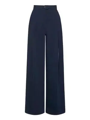 Cinq À Sept Eliah Belted Wide Leg Trousers - Blue
