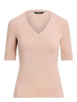 Ralph Lauren V-neck Cuffed Sleeve T-shirt - Neutrals