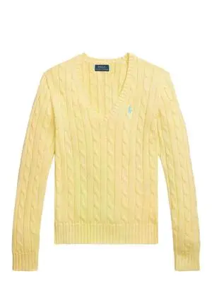 Polo Ralph Lauren Cable Knit V-neck Jumper - Yellow