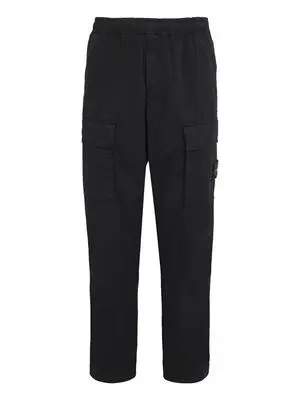 Stone Island Stretch Organic Cotton Cargo Trousers - Black