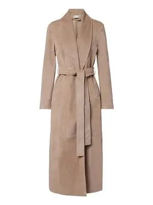 Nour Hammour Gallery Suede Coat - Beige