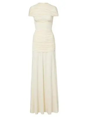 SELF-PORTRAIT Draped Jersey Gown - Yellow
