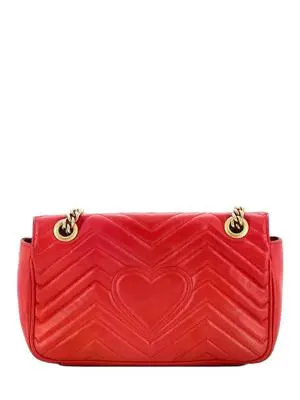 Gucci Matelassé Leather Small Crossbody Bag - Red