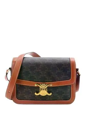 Celine Triomphe Coated Canvas Medium Shoulder Bag - Brown
