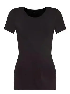 Armani Exchange Logo-embroidered T-shirt - Black