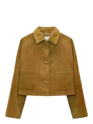 Dorothee Schumacher Suede Buttoned Patch-pocket Jacket - Brown