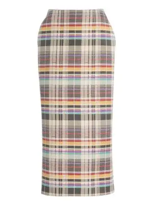 Brandon Maxwell The Mercer Wool-blend Pencil Skirt - Multi