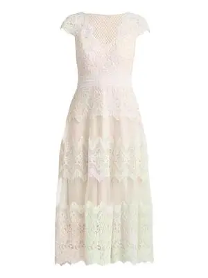 Tadashi Shoji Lace Tiered Dress - White