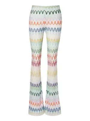 Missoni Open-knit Lame Flared Trousers - Multicoloured