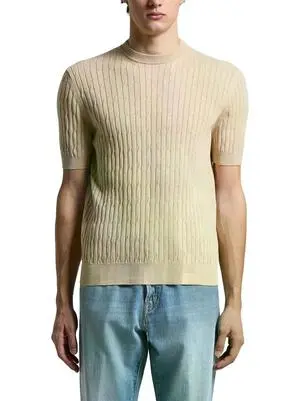 Peserico Ribbed Short-sleeve T-shirt - Neutrals