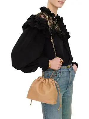 Chloé Chloé Chain Charm Bucket Bag Neutrals