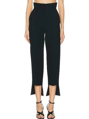 Khaite Asymmetrical Cuffed Crepe Trousers - Black