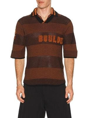 ISA BOULDER Boulder Line Polo Shirt - Rust Brown