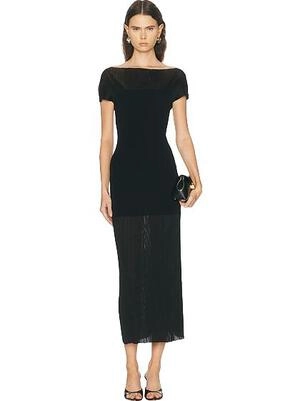 HOUSE OF DAGMAR Contrast Knit Dress - Black