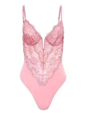 FLEUR DU MAL Bianca Lace Bodysuit - Pink