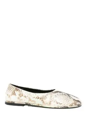TEURN STUDIOS Teurn Studios Suri Snake-Print Flat Pumps Neutrals