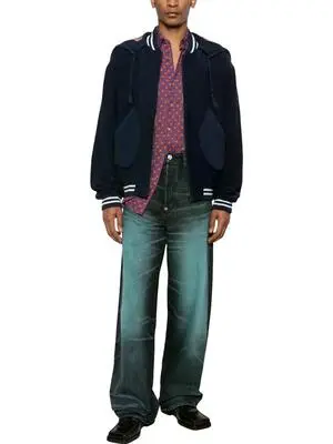 Kenzo Straight Leg Washed Jeans - Blue
