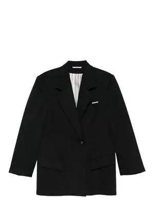 Attico Notched-lapels Blazer - Black