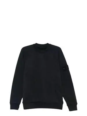 Stone Island Crewneck Sweatshirt With Tonal Logo Patch - Blue