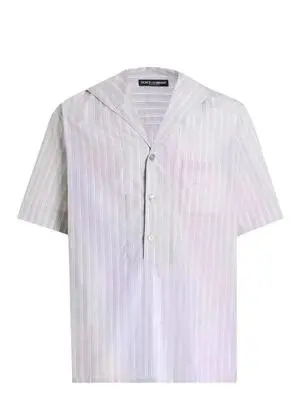 Dolce & Gabbana Striped-pattern Short-sleeve Shirt - Grey