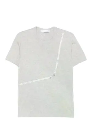 Comme Des Garçons Zip-detail Cotton T-shirt - Grey