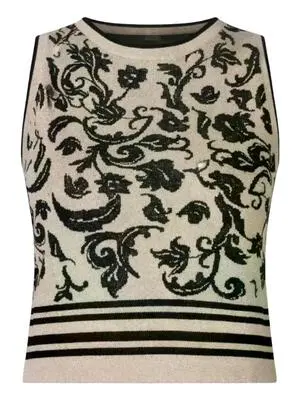 Liu Jo Crew-neck Ribbed-knit Vest - Neutrals