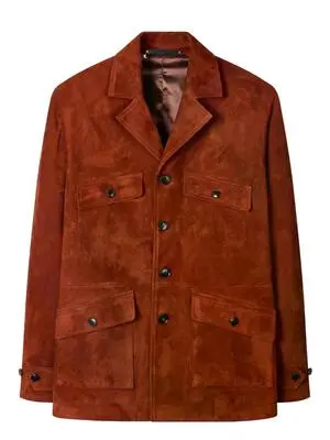 Paul Smith Buttoned Suede Shirt Jacket - Red