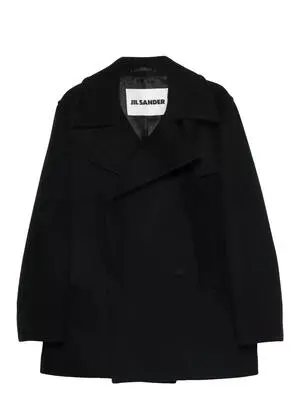 JIL SANDER Double-breasted Wool Felted Coat - Black