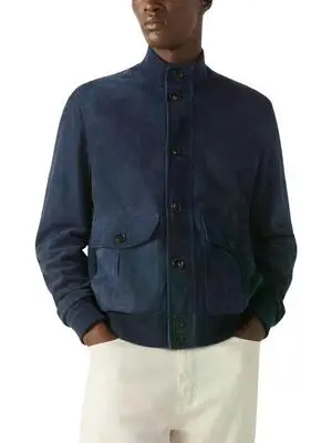 Zegna Suede Blouson Jacket - Blue