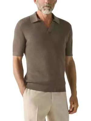 Zegna V-neck T-shirt - Brown