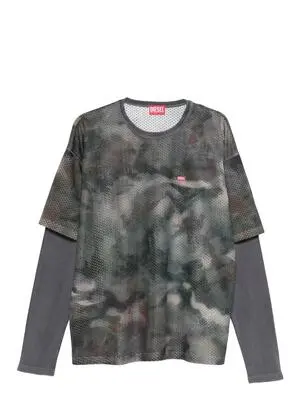 DIESEL® Perforated Long-sleeve T-shirt - Grey