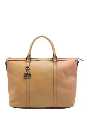 Gucci Leather Gg Charm Satchel - Brown