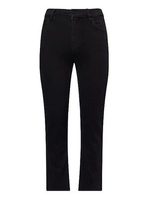 FRAME Le Sleek Straight-leg High-rise Stretch-denim Blend Jeans - Black