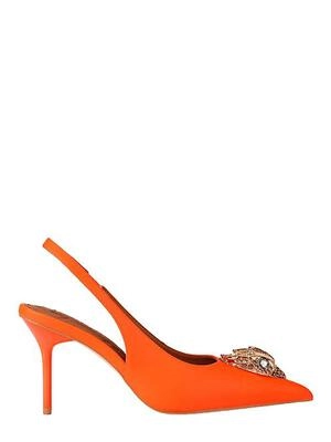 Kurt Geiger Eagle Embellished Leather Slingback Courts - Orange