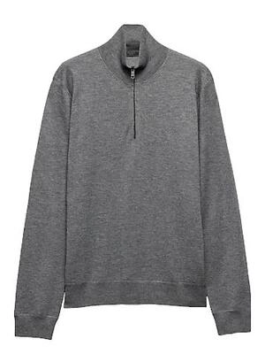 Prada Logo-embroidered Half-zip Cashmere-silk Turtleneck - Grey