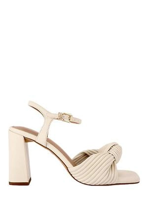 Kurt Geiger Signet Twisted-strap Faux-leather Heeled Sandals - Bone