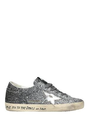 GOLDEN GOOSE Super Star 60246 Glitter-embellished Low-top Trainers - Silver
