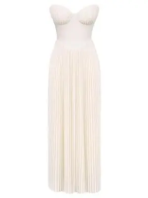 House Of Cb Marcella Pleated Georgette Maxi Dress - Ivory