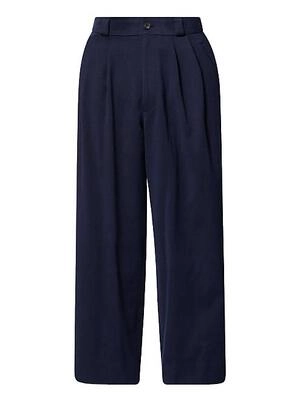 A.PRESSE Wide-leg Brushed Cotton And Silk-blend Trousers - Blue