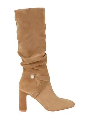 Carvela Jackpot Slouch Knee-high Suede Boots With Block Heel - Camel