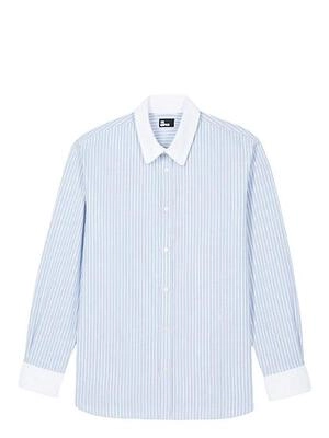 The Kooples Relaxed-fit Striped Cotton Shirt - Blue