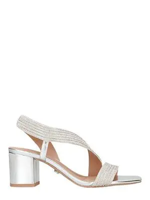 Carvela Gala Crystal-embellished Metallic-leather Heeled Sandals - Silver