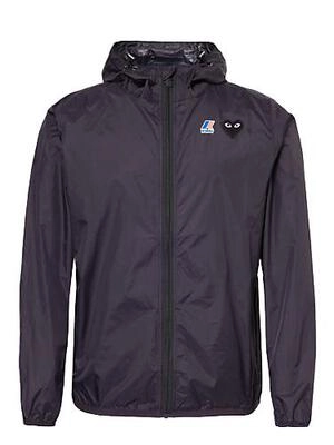 Play Comme Des Garcon X K-way Hooded Shell Jacket - Black