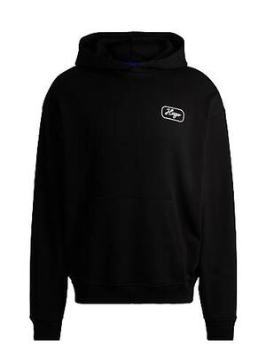 Hugo Brand-embroidered Cotton-jersey Hoodie - Black