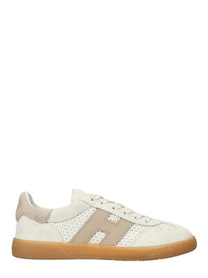 Hogan Suede And Mesh Low Top Trainers - White/oth