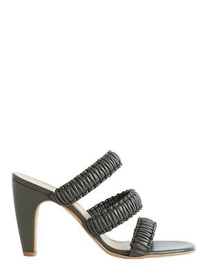 JOSEPH Noor Braided Leather Heeled Sandals - Palm Leaf